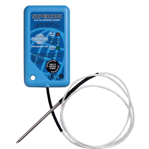 Temprecord Supercool Data Logger 1m Straight Probe - ARGUS